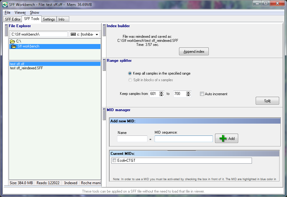 SFF Workbench Screenshots-a user friendly SFF file viewer, SFF editor ...