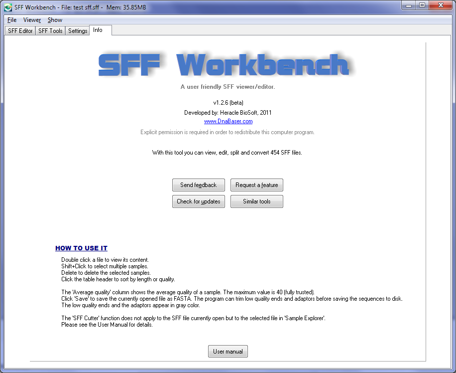SFF Workbench Screenshots-a user friendly SFF file viewer, SFF editor ...