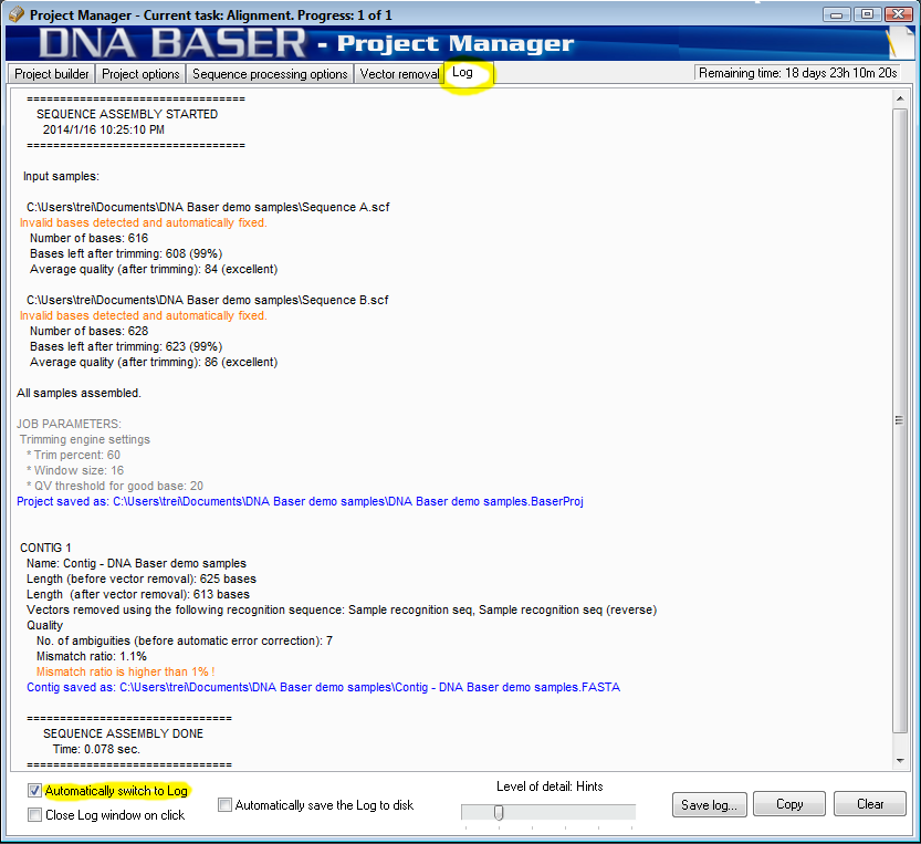 Assemble two chromatogram files with DNA Sequence Assembler. DNA ...